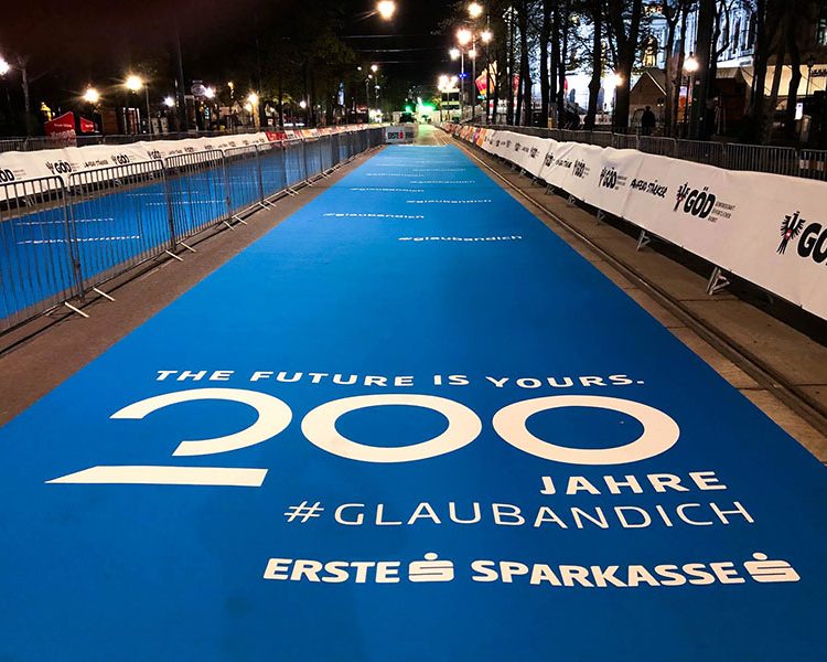 Branded Runway Carpets • Sports Signage • Amayse Sports Branding